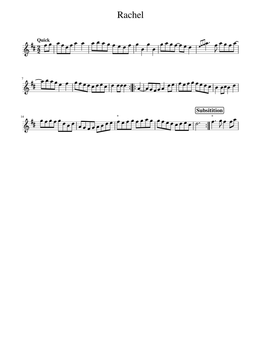 Rachel Sheet music for Piano (Solo) Easy | Musescore.com
