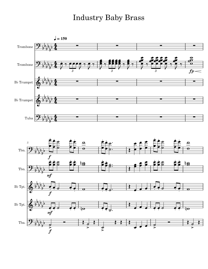 Industry Baby – Lil Nas X Industry Baby Horns - Lil Nas X Sheet music ...