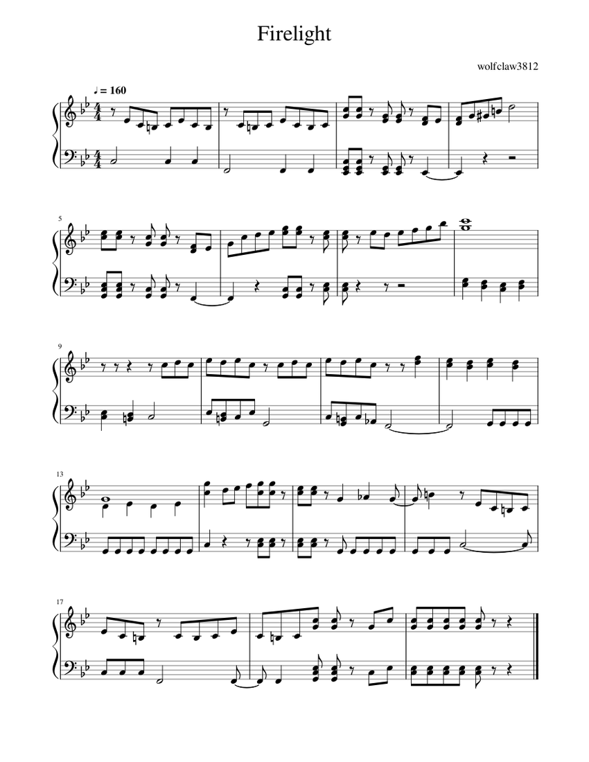 Firelight Sheet music for Piano (Solo) Easy | Musescore.com