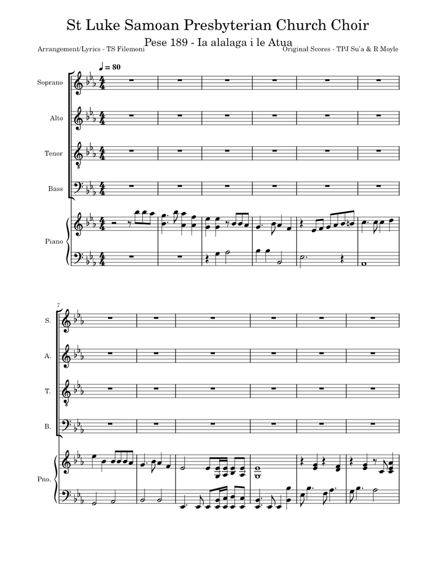 St_Luke_Samoan_Presbyterian_Church_Choir Sheet music for Piano, Soprano ...