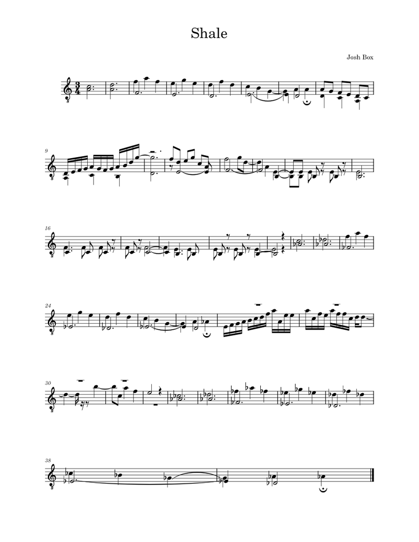 Shale - Josh Box Sheet music for Guitar (Solo) | Musescore.com