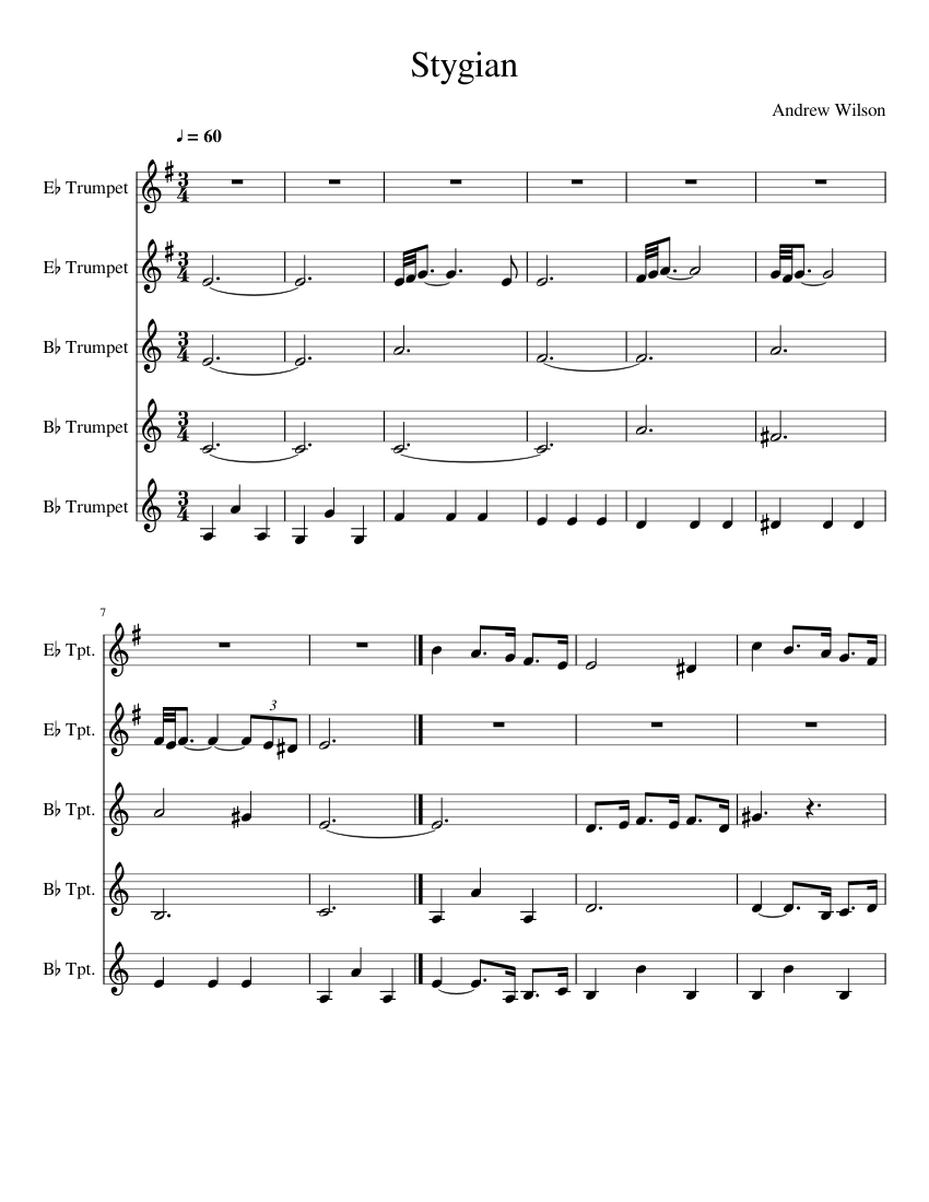 Stygian Sheet music for Trumpet other (Mixed Trio) | Musescore.com