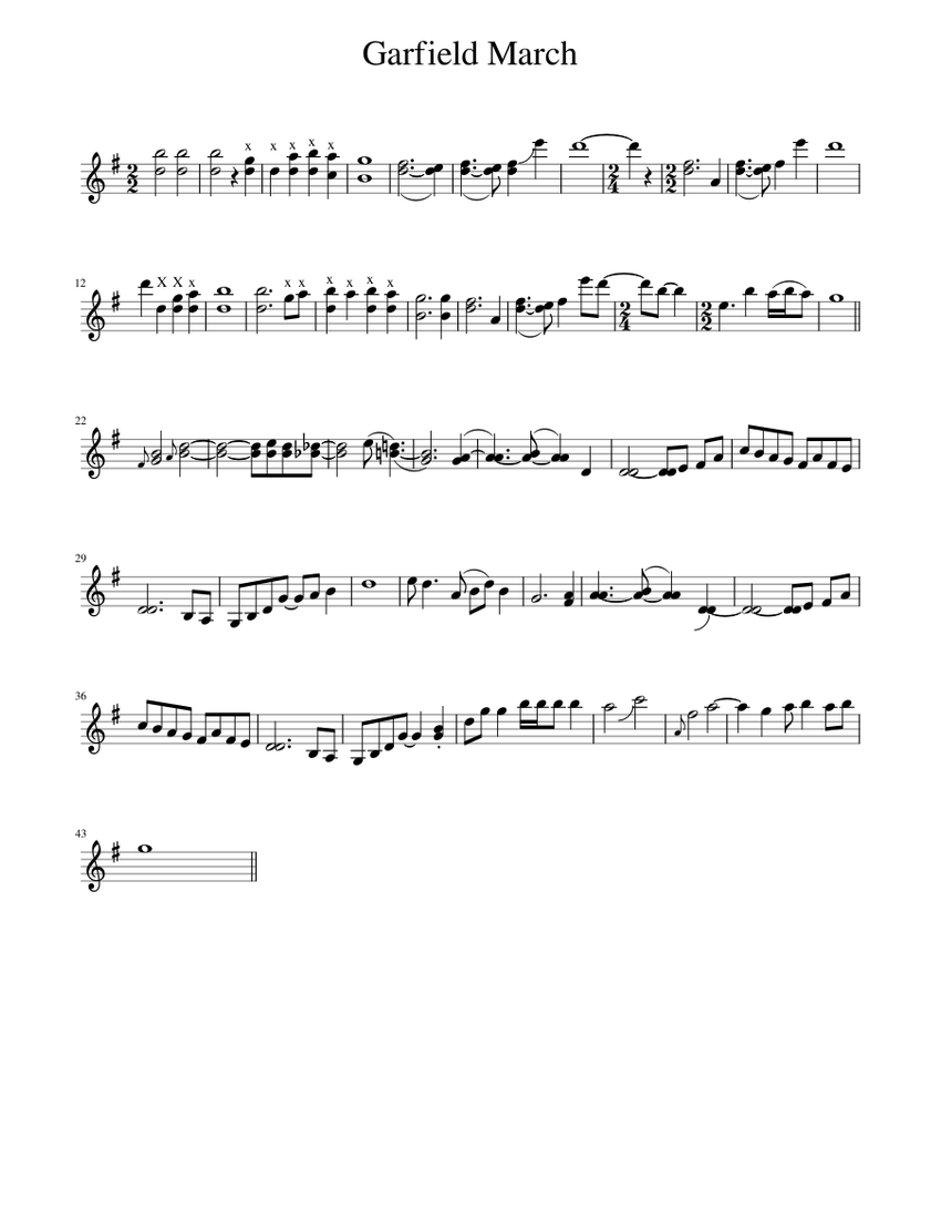 Garfield March Sheet music for Piano (Solo) | Musescore.com