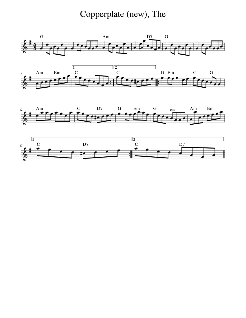 The Copperplate (new) Sheet music for Piano (Solo) Easy | Musescore.com