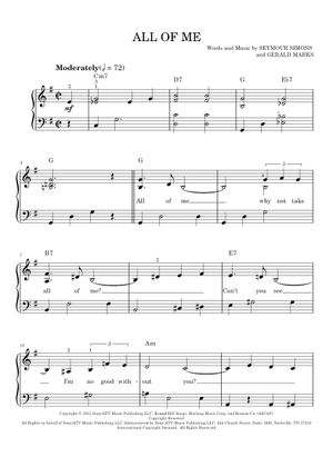 All Of Me – Gerald Marks All of Me Reharmonization Sheet Music with ...