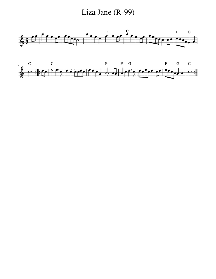 Liza Jane (R-99) Sheet music for Piano (Solo) | Musescore.com
