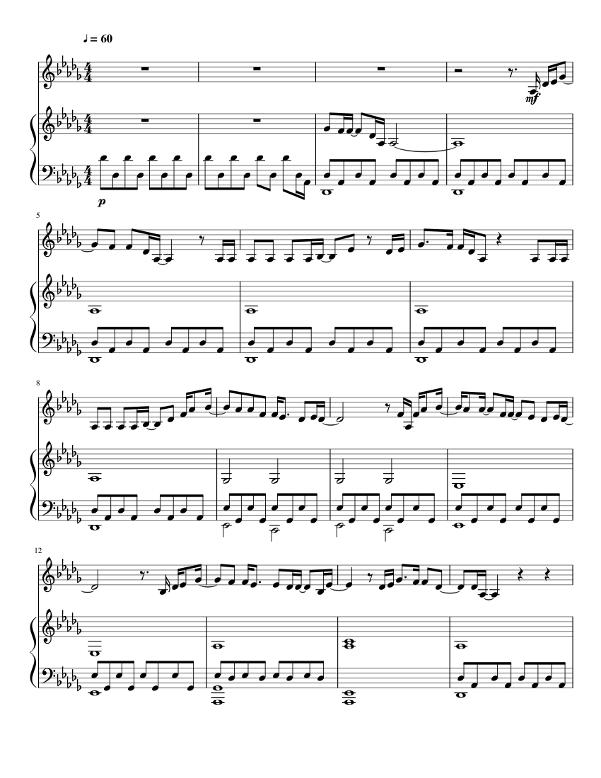 Alison song Sheet music for Piano, Flute (Solo) | Musescore.com