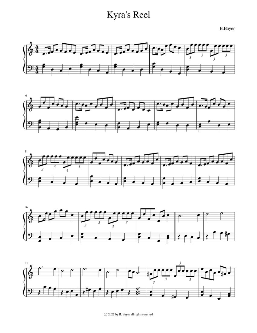 Kyra's_Reel Sheet music for Piano (Solo) Easy | Musescore.com