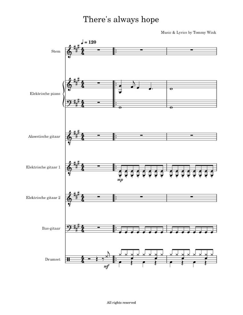 7 There's_always_hope Sheet music for Piano, Vocals, Guitar, Bass ...
