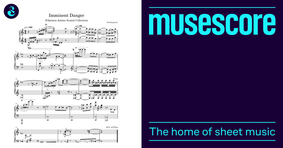 Pokémon Anime Sound Collection - Imminent Danger Sheet music for Piano ...