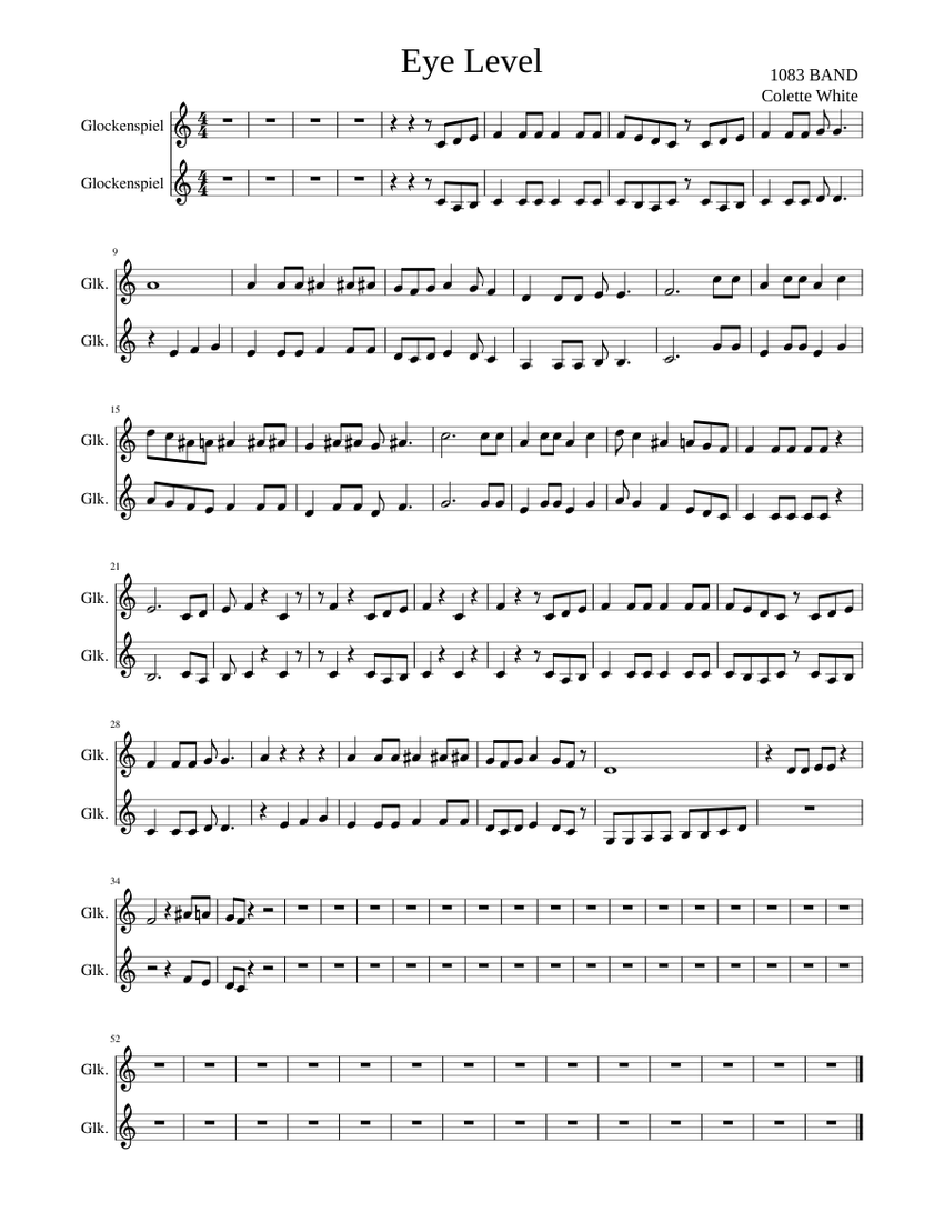 Eye Level Sheet Music for Glockenspiel (Percussion Duet) | MuseScore.com