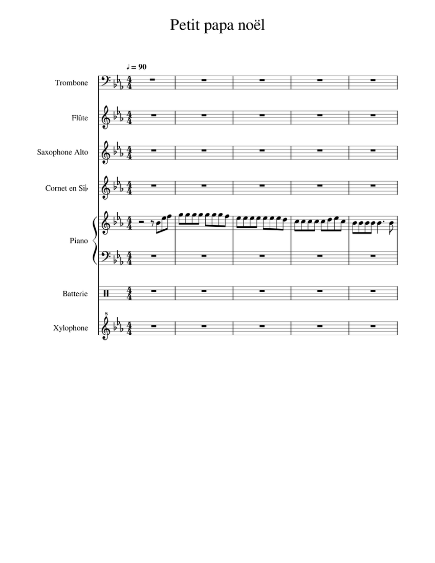 Petit papa noël Sheet Music for Piano, Trombone, Cornet, Flute & more ...