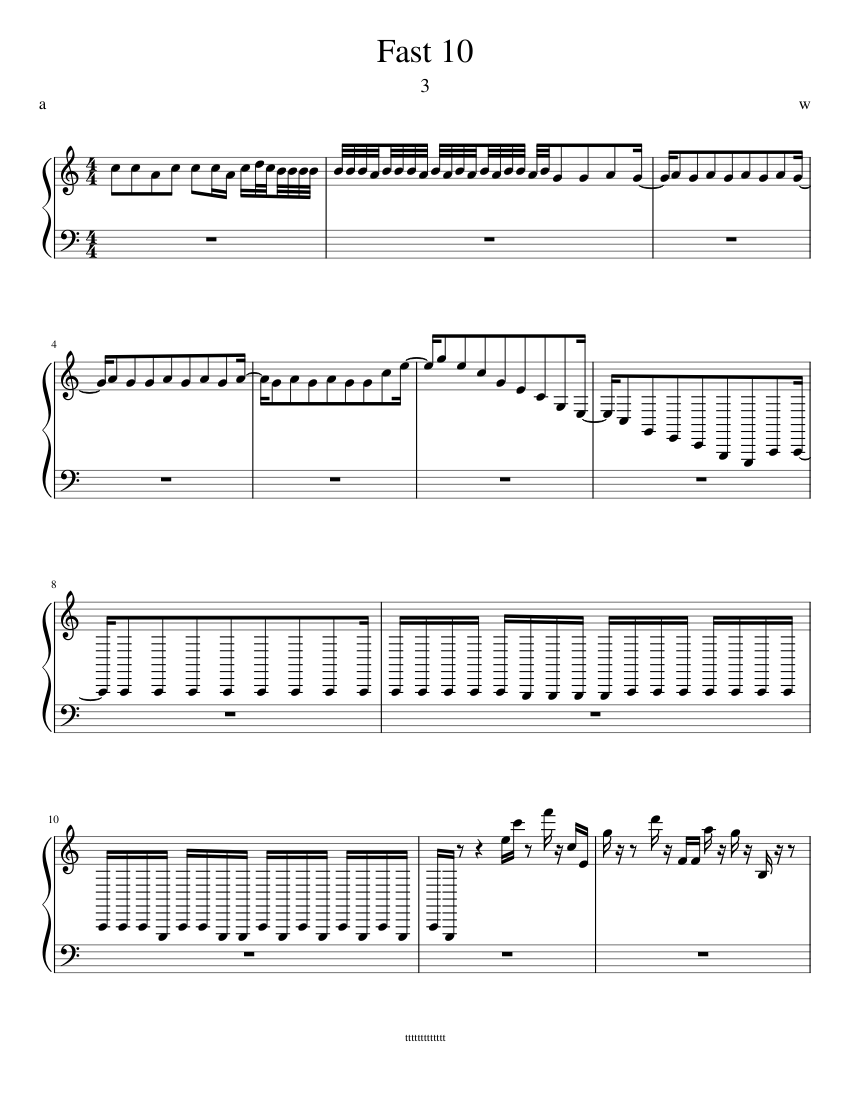 Fast 10 Sheet music for Piano (Solo) Easy | Musescore.com