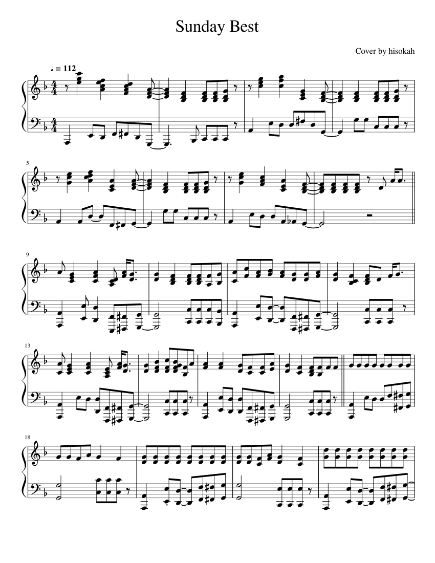 Sunday Best Sheet Music for Piano (Solo) | MuseScore.com