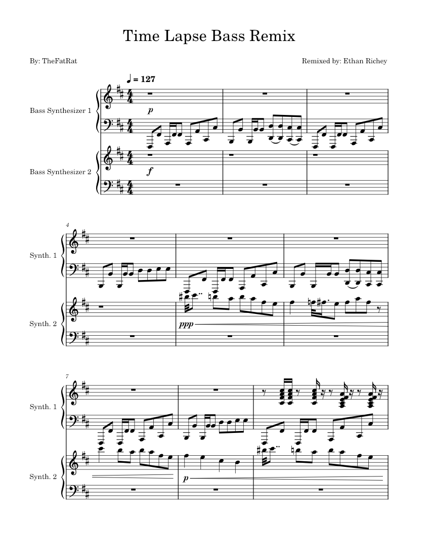 Time Lapse Bass Remix – TheFatRat Sheet Music for Bass guitar (Mixed ...