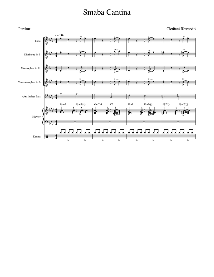 Samba Cantina for Combo (P. Desmond) Sheet music for Piano, Flute ...