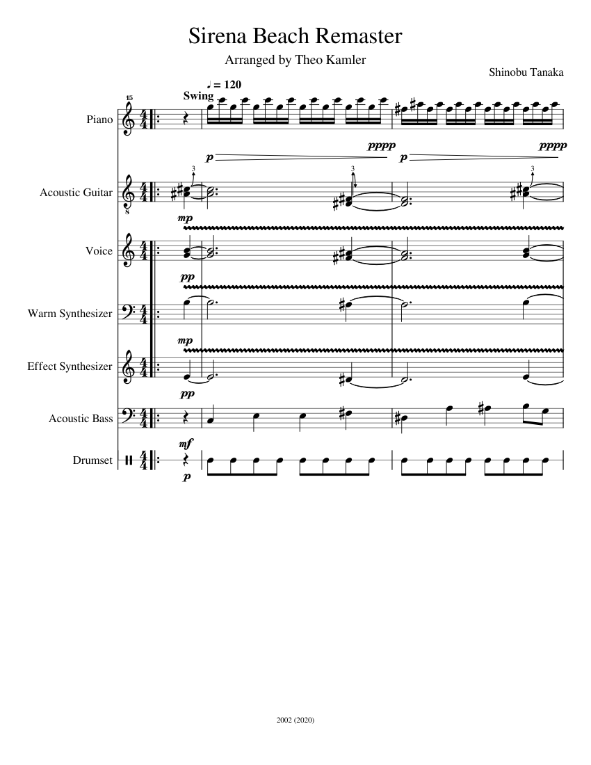 Sirena Beach Remaster-Super Mario Sunshine Sheet music for Piano ...