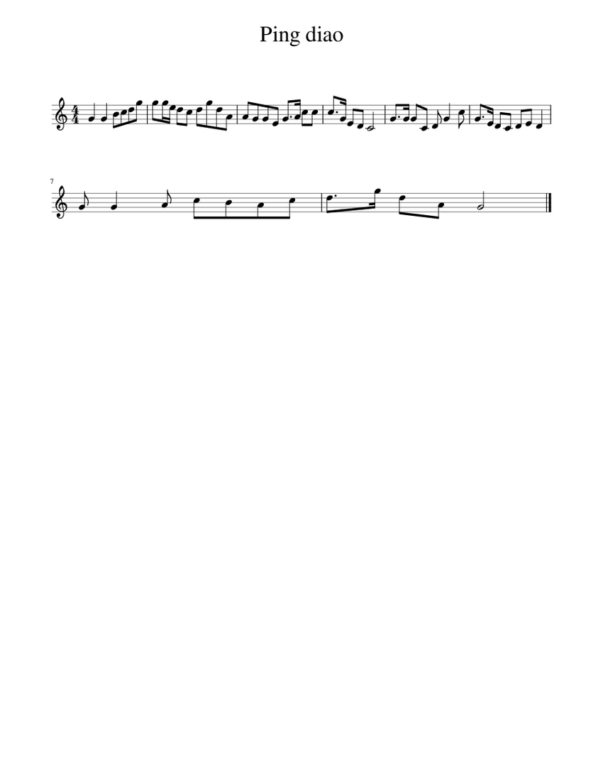 Ping Diao Piano Tutorial