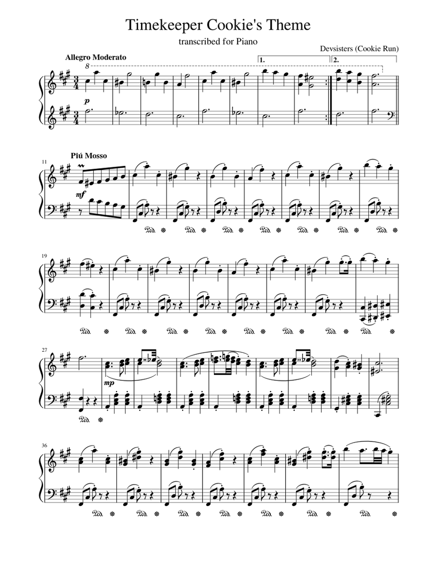 Timekeeper Cookie's Theme Sheet Music for Piano (Solo) | MuseScore.com