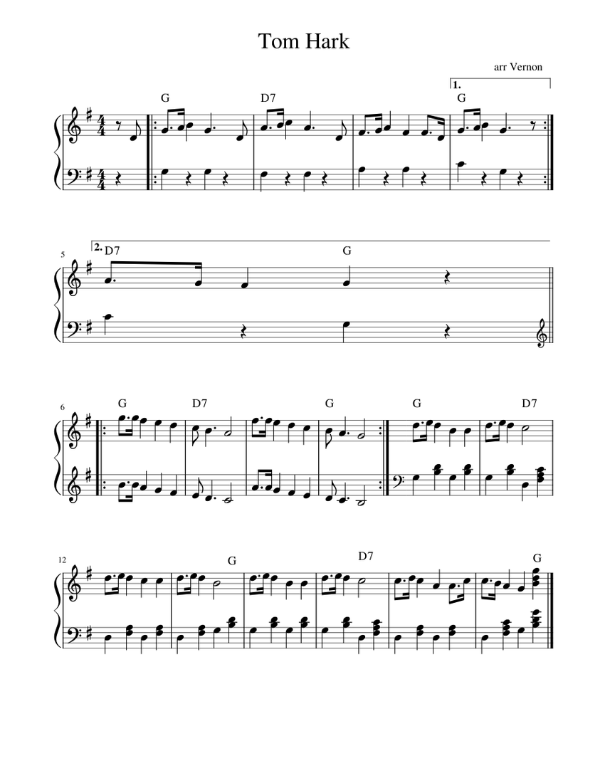 Tom_Hark Sheet music for Piano (Solo) Easy | Musescore.com