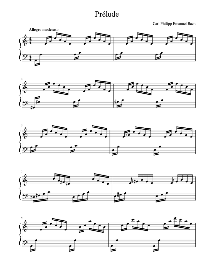 Prélude Sheet music for Piano (Solo) Easy | Musescore.com