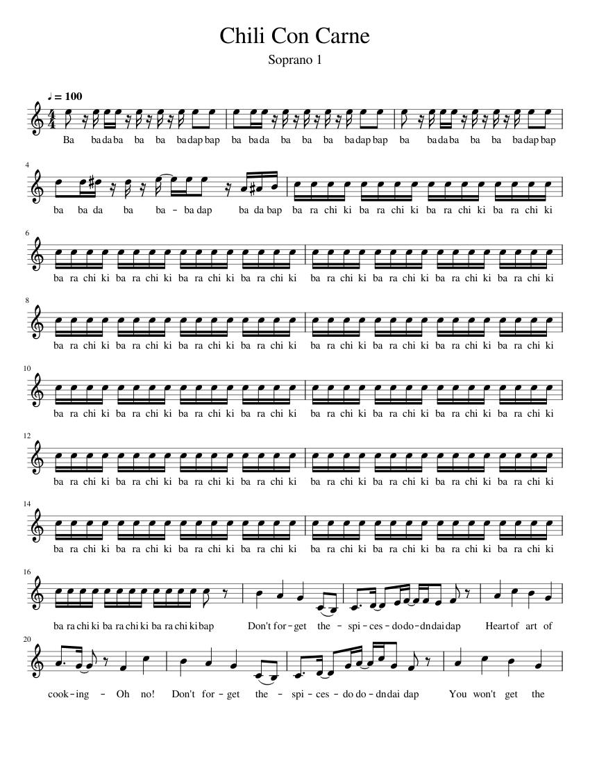 Chili_Con_Carne_Sop1 Sheet music for Piano (Solo) Easy | Musescore.com
