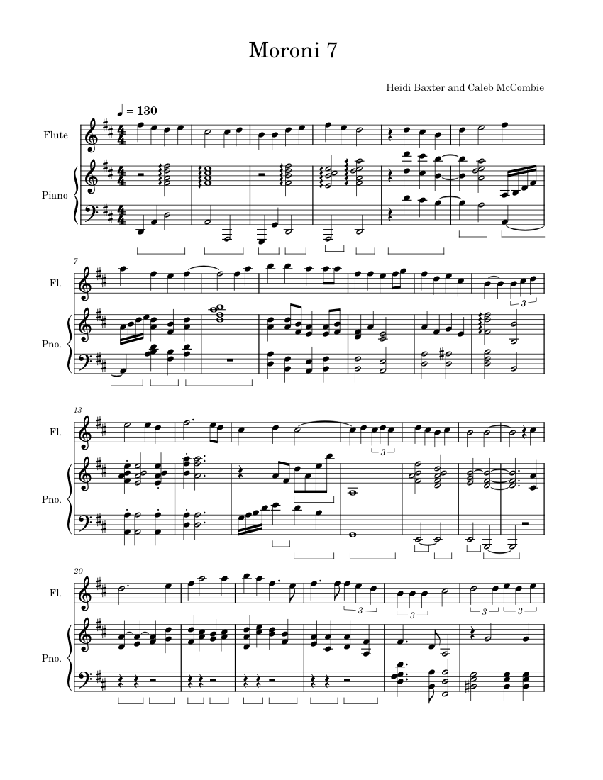 Moroni 7 3-7 Sheet music for Piano, Flute (Solo) | Musescore.com