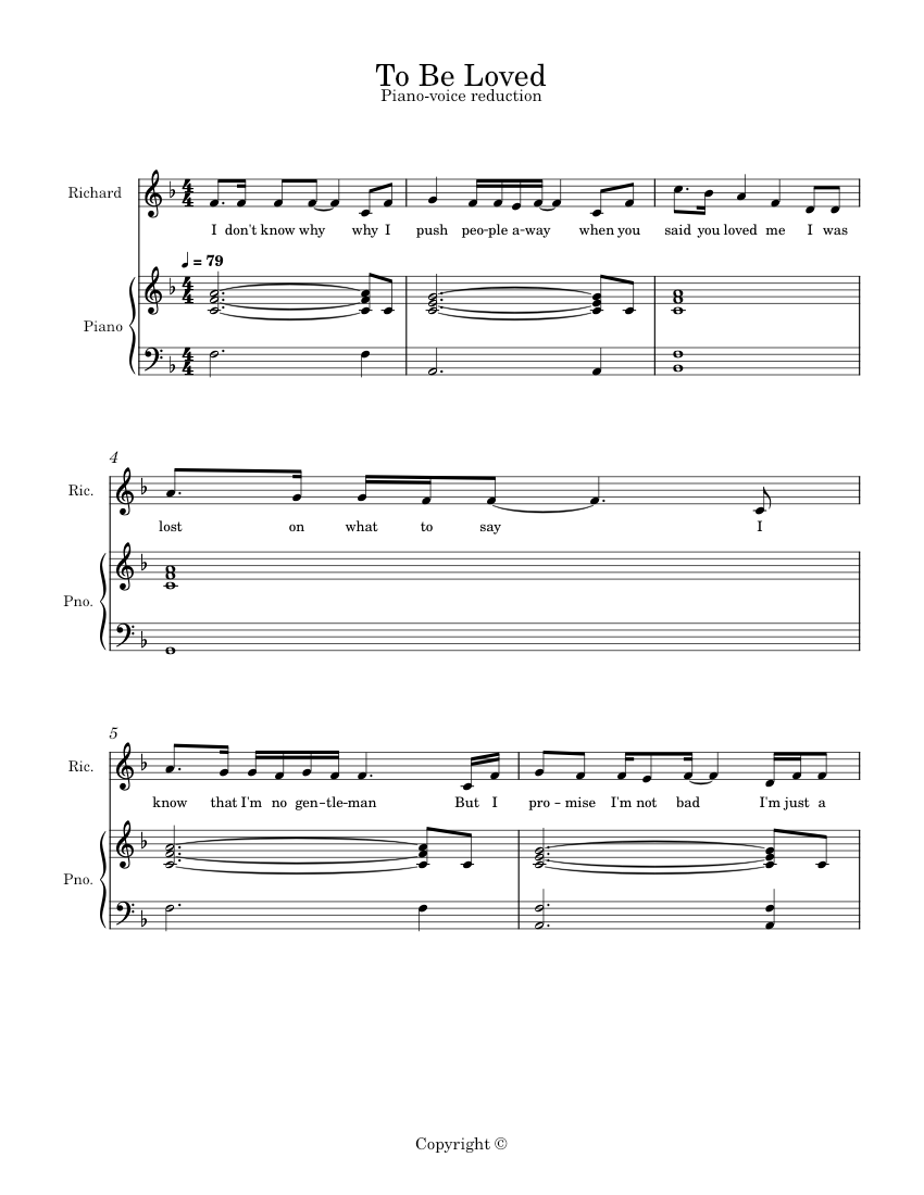 To Be Loved Sheet music for Piano (Piano Duo) | Musescore.com