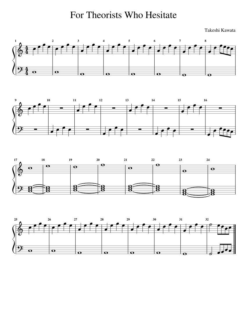 For Theorists Who Hesitate Sheet music for Piano (Solo) Easy ...