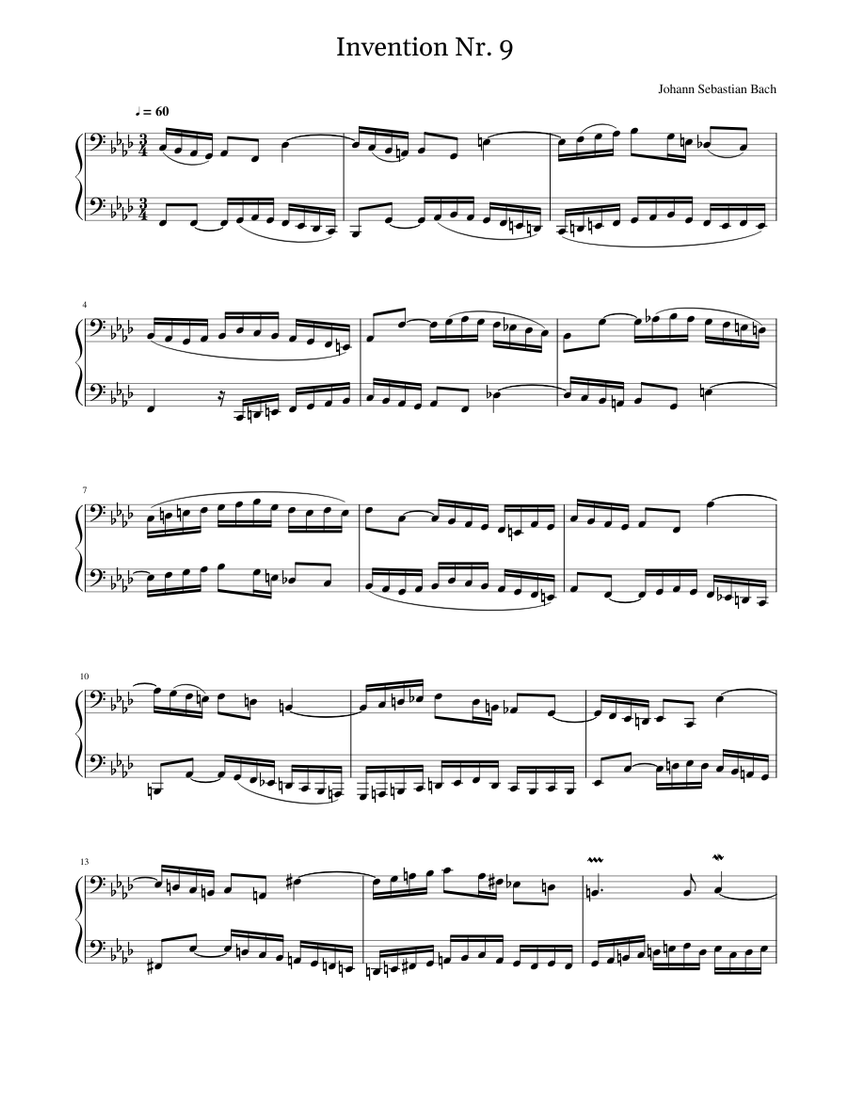 Bach Invention 9 TubaDuett Sheet music for Drum group (Brass Duet ...