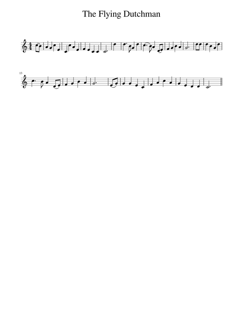 The Flying Dutchman Sheet Music for Piano (Solo) easy | MuseScore.com