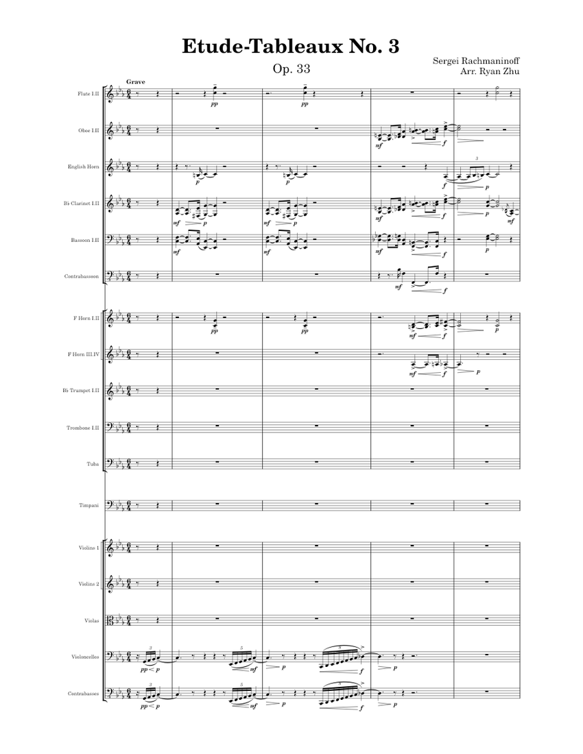 Rachmaninoff - Études-Tableaux, Op. 33, No. 3 | Arranged for Symphony Orchestra by Ryan Zhu ...