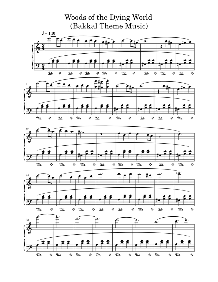 Woods of the Dying World (Bakkal Theme Music) - PanterMan Sheet music ...