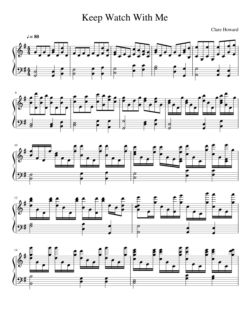 Keep Watch With Me Sheet Music for Piano (Solo) | MuseScore.com