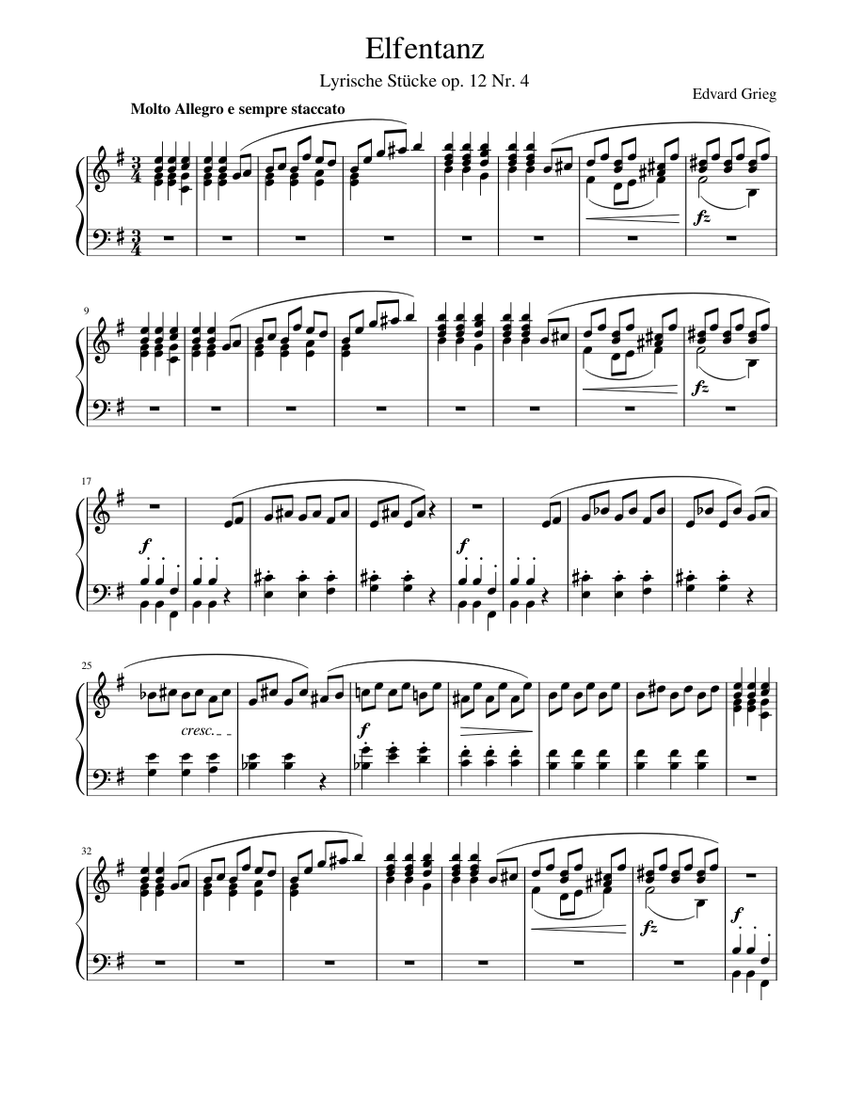 Elfentanz Sheet music for Piano (Solo) | Musescore.com