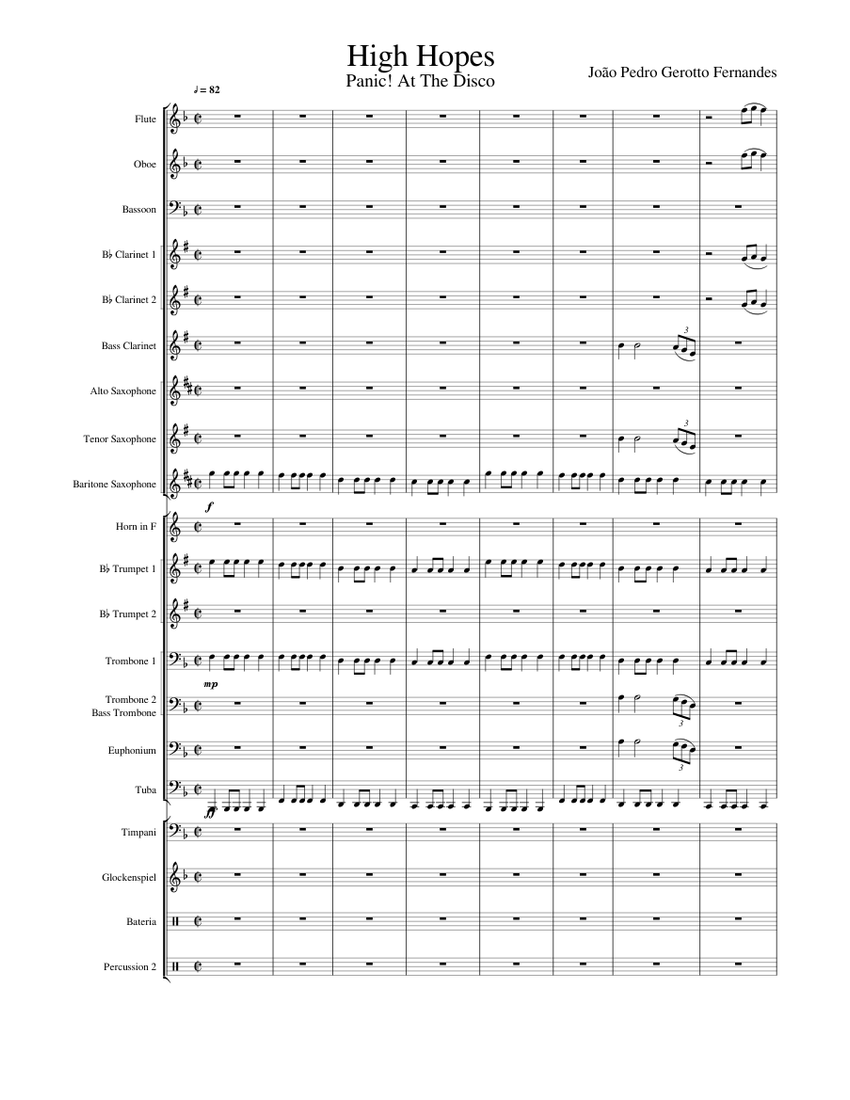 Panic! At The Disco - High Hopes arr.João Pedro Gerotto Fernandes Sheet ...