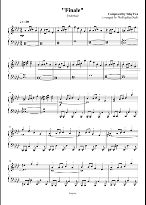Finale – Undertale OST 080 - Toby Fox (Full Transcription) Sheet Music ...