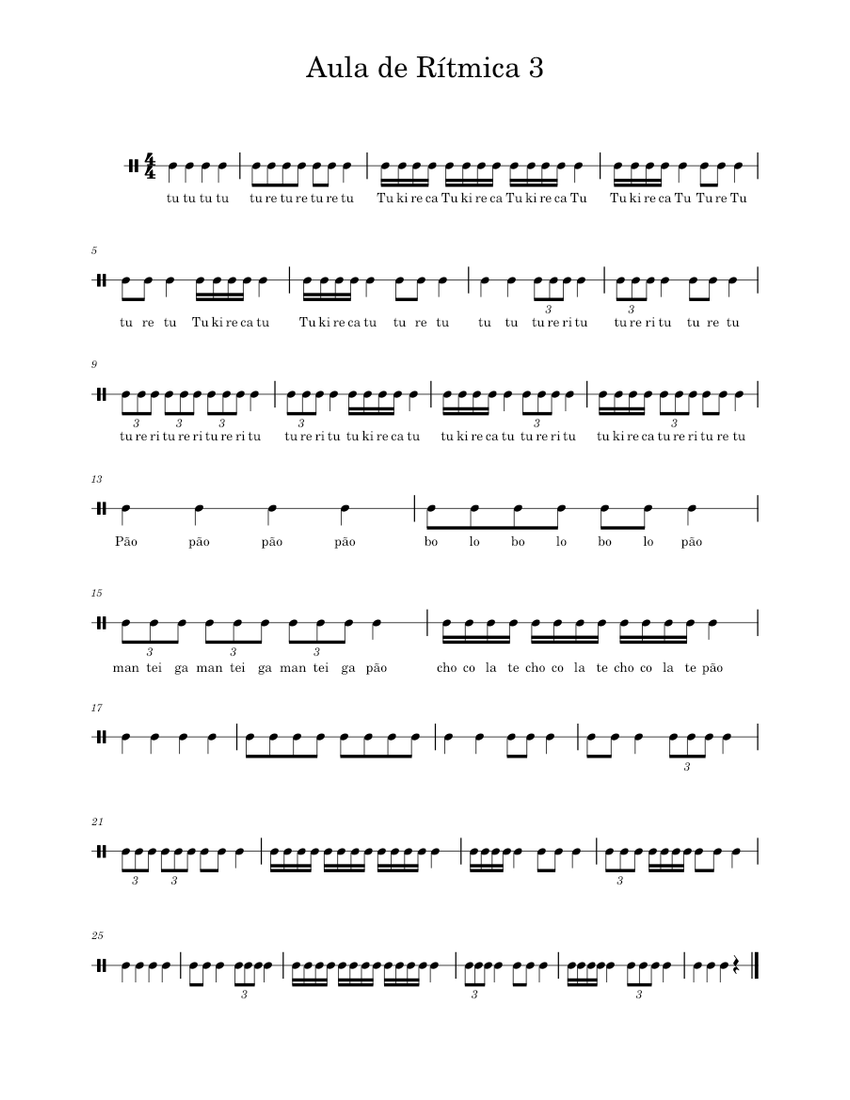 Aula de Rítmica 3 Sheet music for Claves (Solo) | Musescore.com