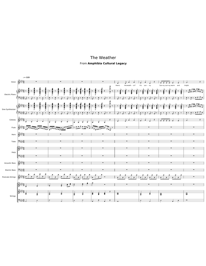 The Weather – Disney's Adriana Pendleton Sheet music for Piano, Organ ...