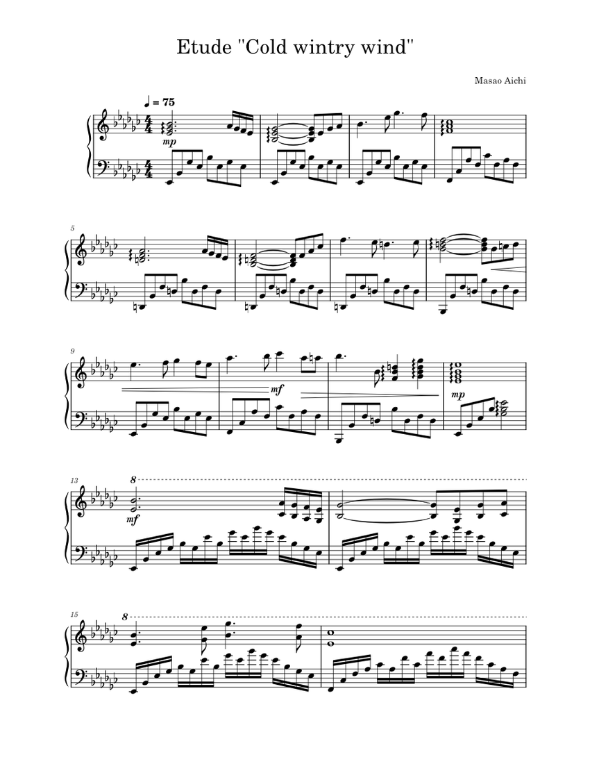 Etude "Cold wintry wind" Sheet music for Piano (Solo) | Musescore.com