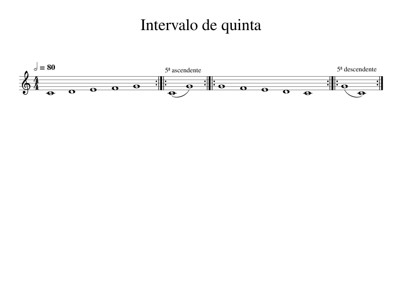 Intervalo de quinta Sheet music for Piano (Solo) | Musescore.com