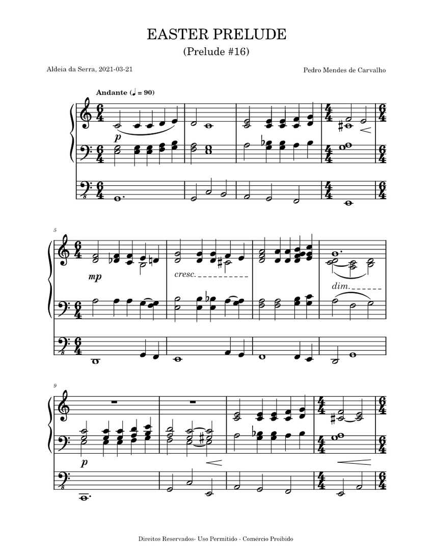 EASTER PRELUDE Sheet Music for Organ (Solo) | MuseScore.com