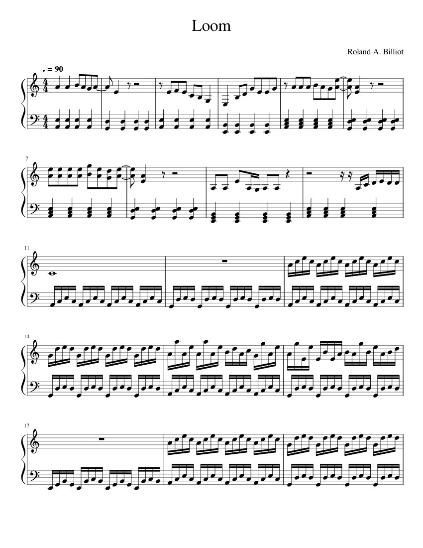 Loom Sheet Music for Piano (Solo) | MuseScore.com