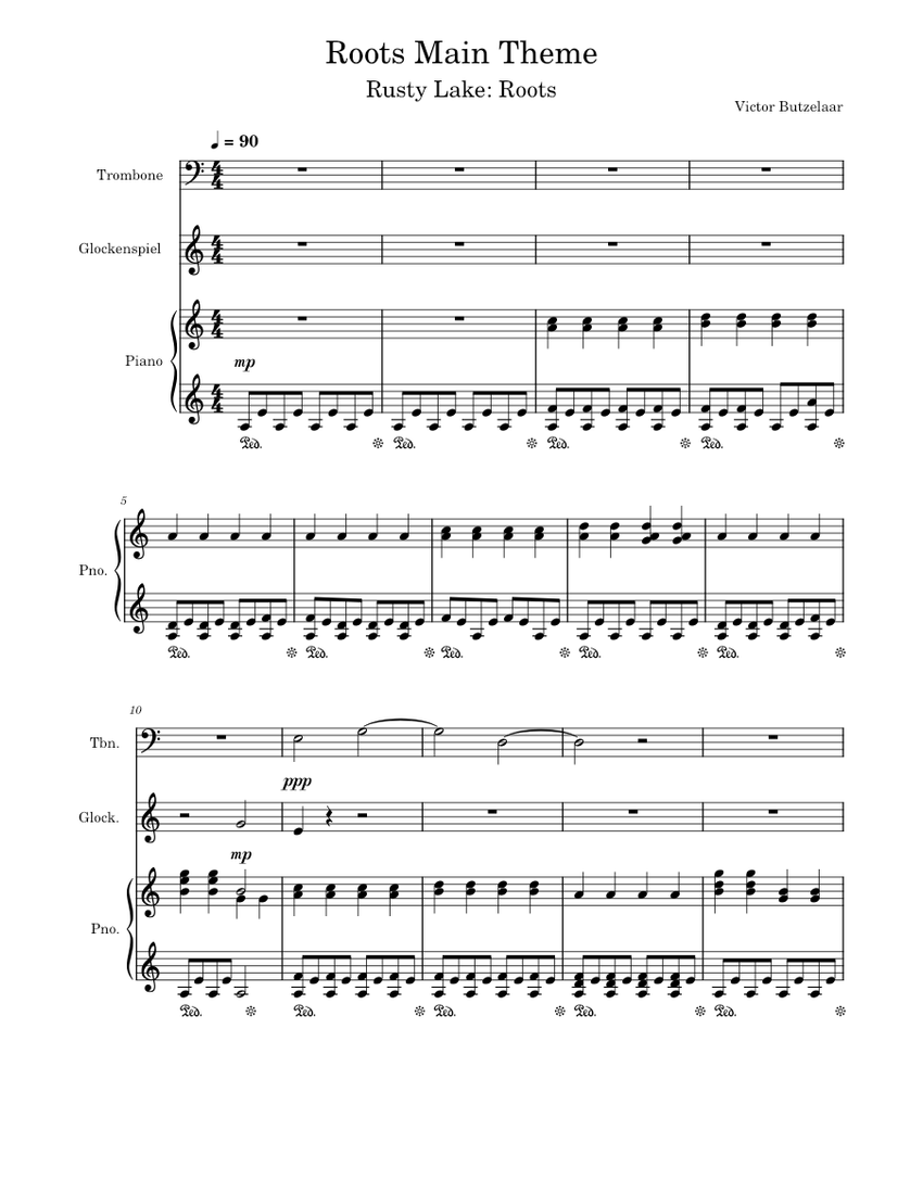 Roots Main Theme - Victor Butzelaar Sheet music for Piano, Trombone ...