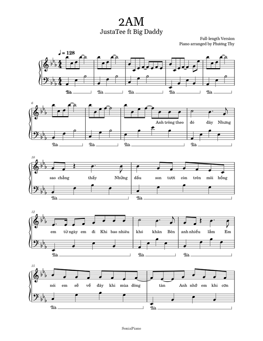2AM Full-length Version Sheet music for Piano (Solo) | Musescore.com