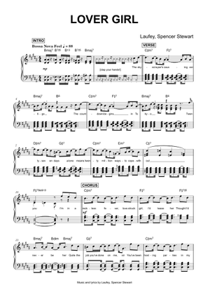 Lover Girl - Laufey Sheet Music for Piano (Solo) easy | MuseScore.com