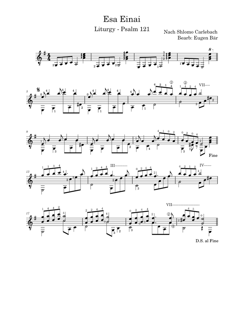 Esa Einai Sheet music for Guitar (Solo) | Musescore.com