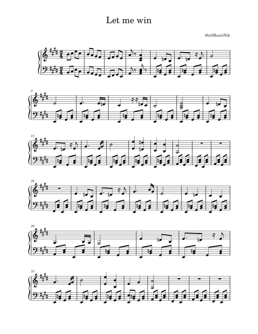 Let me win Sheet music for Piano (Solo) Easy | Musescore.com