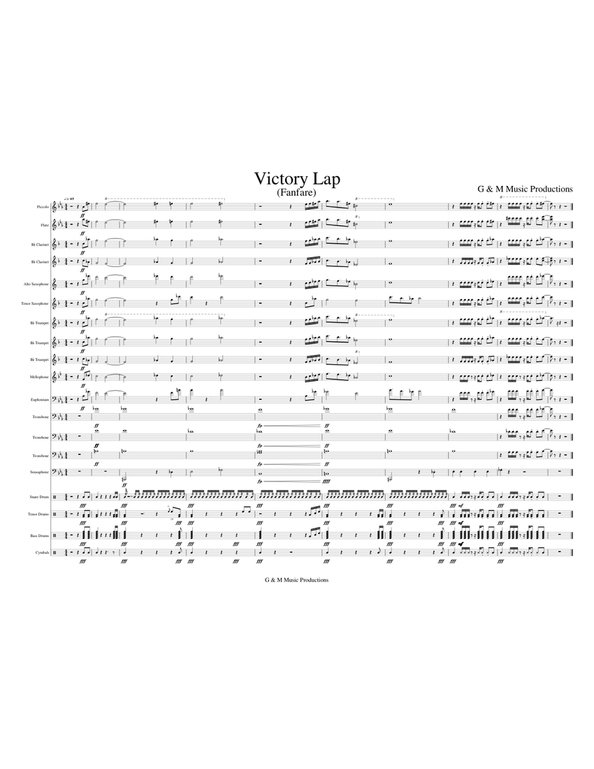 Victory Lap Fanfare Sheet music for Trombone, Euphonium, Mellophone ...