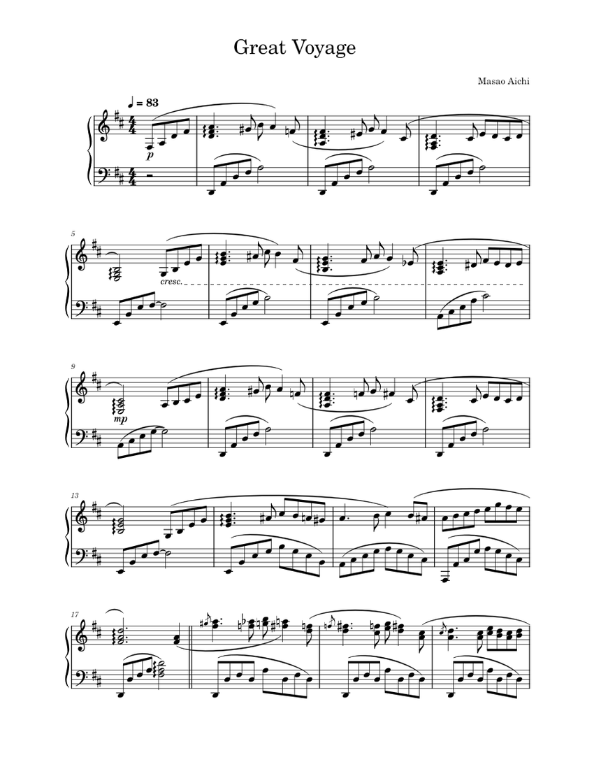 Great Voyage Sheet music for Piano (Solo) | Musescore.com